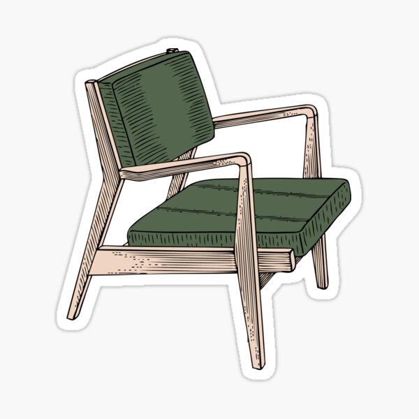"Green Modern Chair " Sticker for Sale by ladrianap | Redbubble