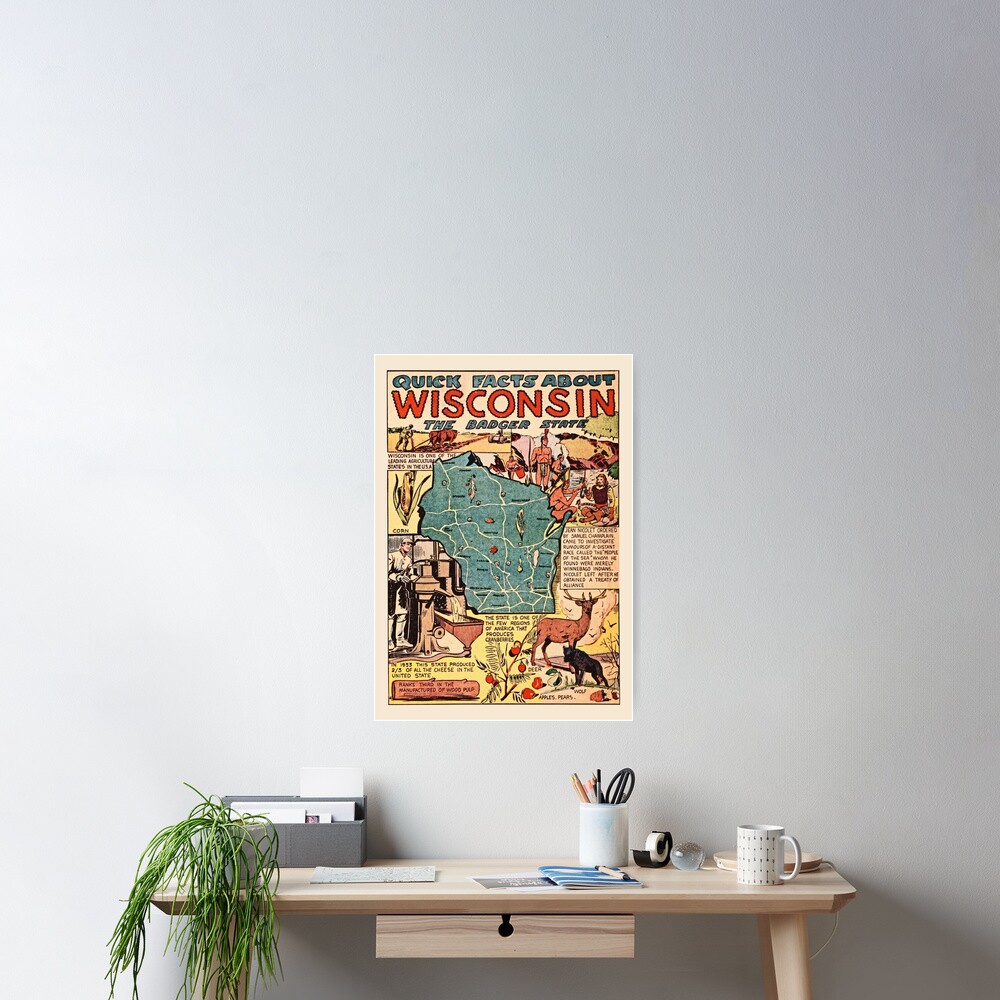 "Wisconsin Vintage Poster" Poster for Sale by RosarioDesigns | Redbubble