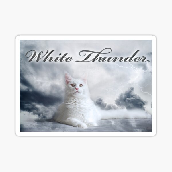 "White Thunder" Sticker for Sale by Cat-agious | Redbubble