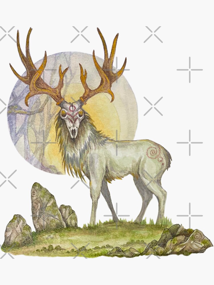 "The Stag King" Sticker for Sale by CreatureTrish | Redbubble
