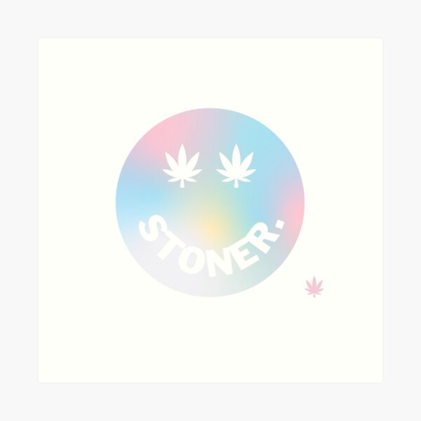 "happy stoner smiley face " Art Print by happyfong | Redbubble