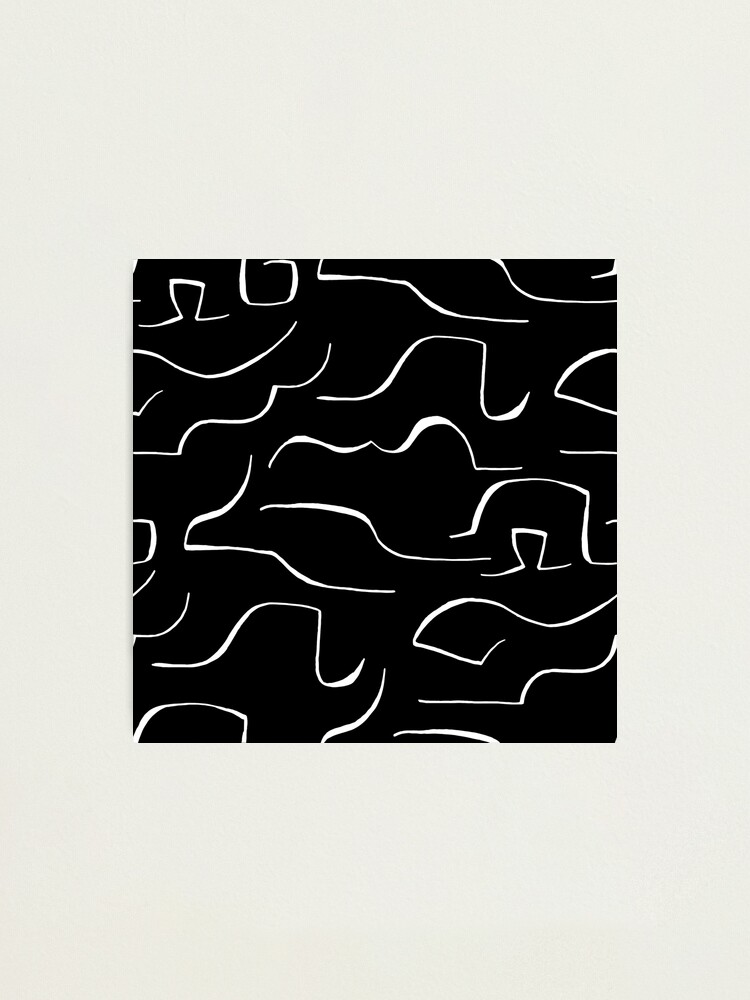 Lámina fotográfica «Patrón de línea ondulada en blanco y negro» de ZuLa ...