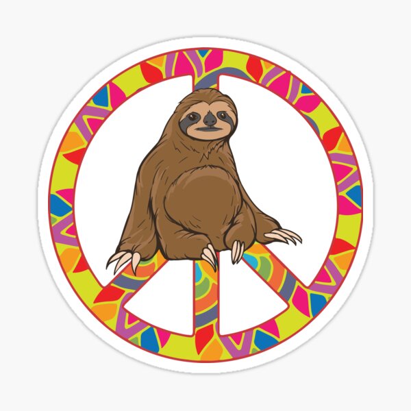 "Peace Sign Sloth Sticker" Sticker for Sale by Treasurekey | Redbubble