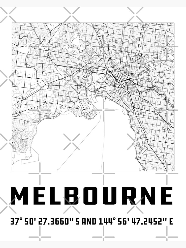 "Melbourne City Map" Sticker by quarantineshop | Redbubble