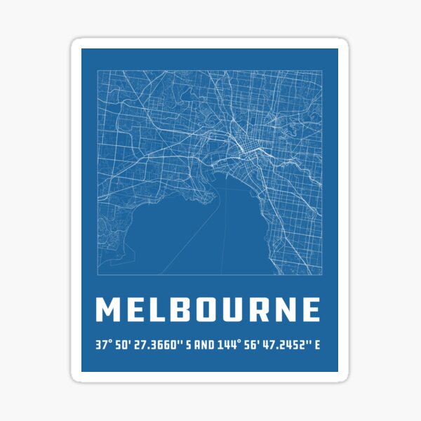 "Melbourne City Map" Sticker for Sale by quarantineshop | Redbubble