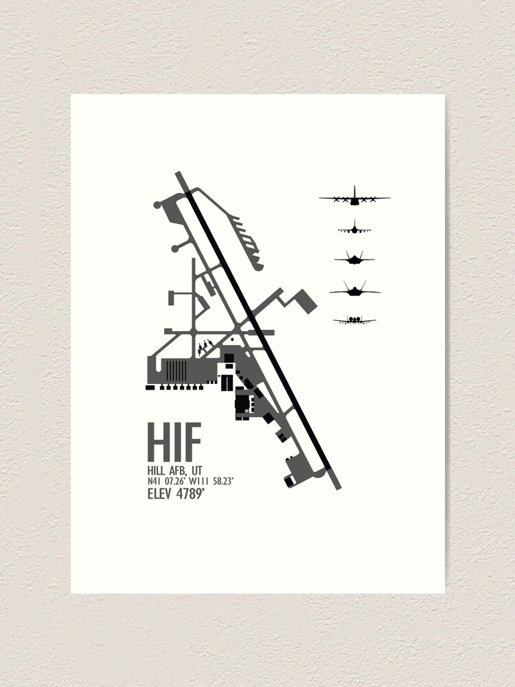 "Hill Air Force Base Airfield Diagram (Gray)" Art Print by jdmosher ...