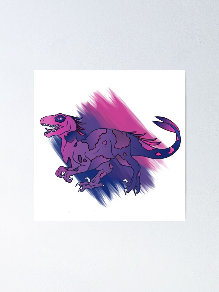 "Pride Raptor (Bi Flag)" Poster by tenroustar | Redbubble