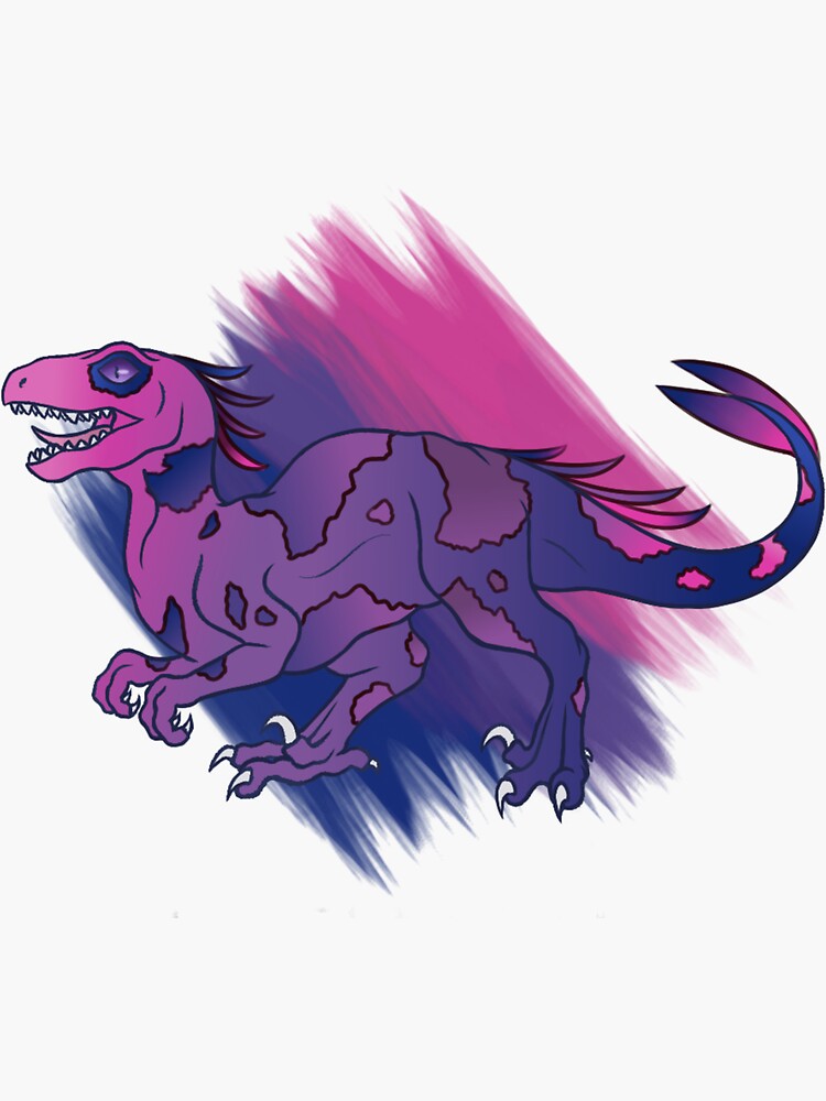 "Pride Raptor (Bi Flag)" Sticker by tenroustar | Redbubble