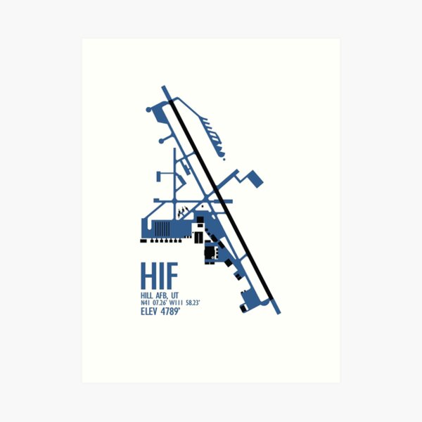 "Hill Air Force Base Airfield Diagram (Blue, No Planes)" Art Print by ...