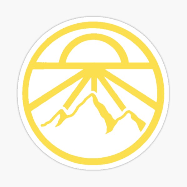 "Yellow Circular Logo " Sticker for Sale by Sun-BlueHills | Redbubble