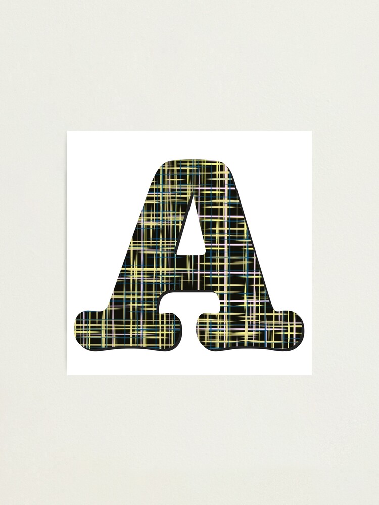 Lámina fotográfica «Letra A Alfabeto Líneas amarillas Monograma de ...