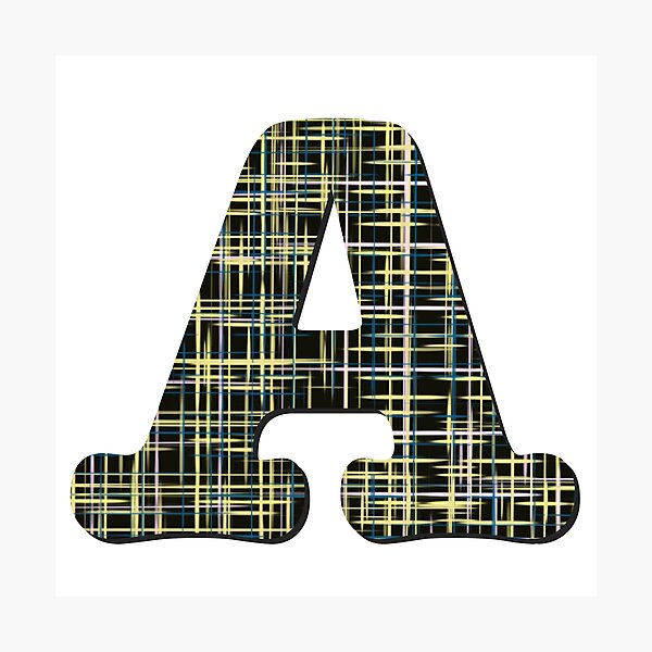 Lámina fotográfica «Letra A Alfabeto Líneas amarillas Monograma de ...