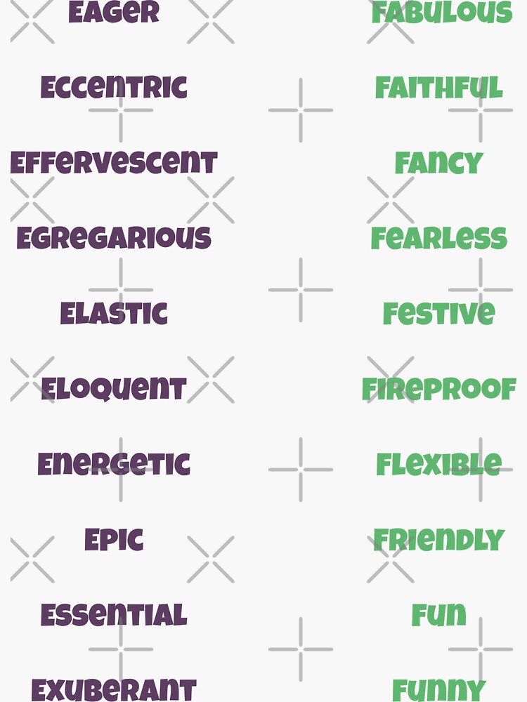 "20 cute adjective word stickers or magnets to describe people starting ...