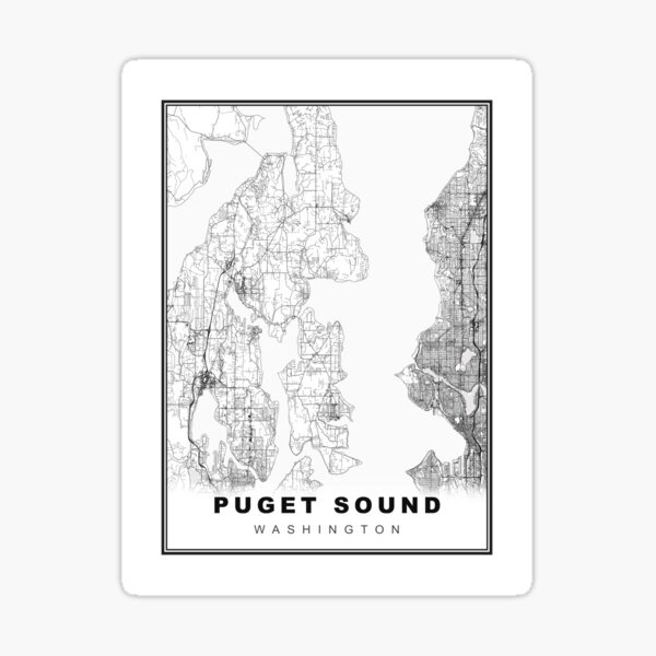 "Puget Sound Map" Sticker for Sale by sibudas | Redbubble