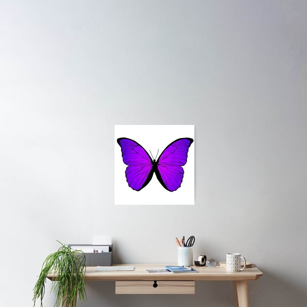 "Purple Butterfly" Poster by yaykaitlyn | Redbubble