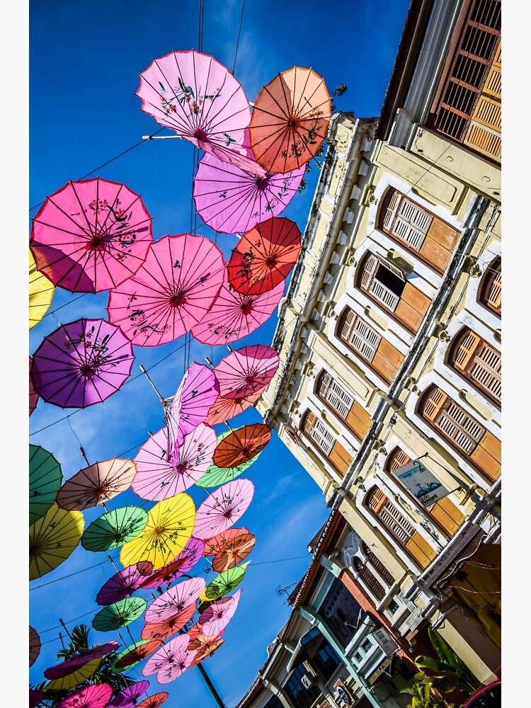 "Colourful times in Penang" Sticker by Funkylikeabee | Redbubble