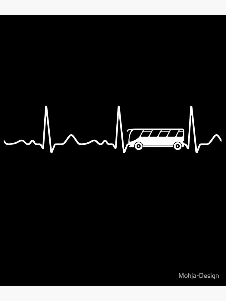 "Bus - heartbeat, pulse, heart line, EKG" Poster for Sale by Mohja ...