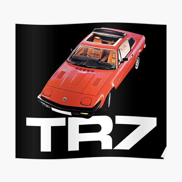 "Triumph TR7 - Red with white logo" Poster for Sale by CellularSong ...