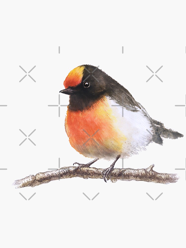"Cute Redcap Robin and lovely Robin brings us good luck. Watercolor ...