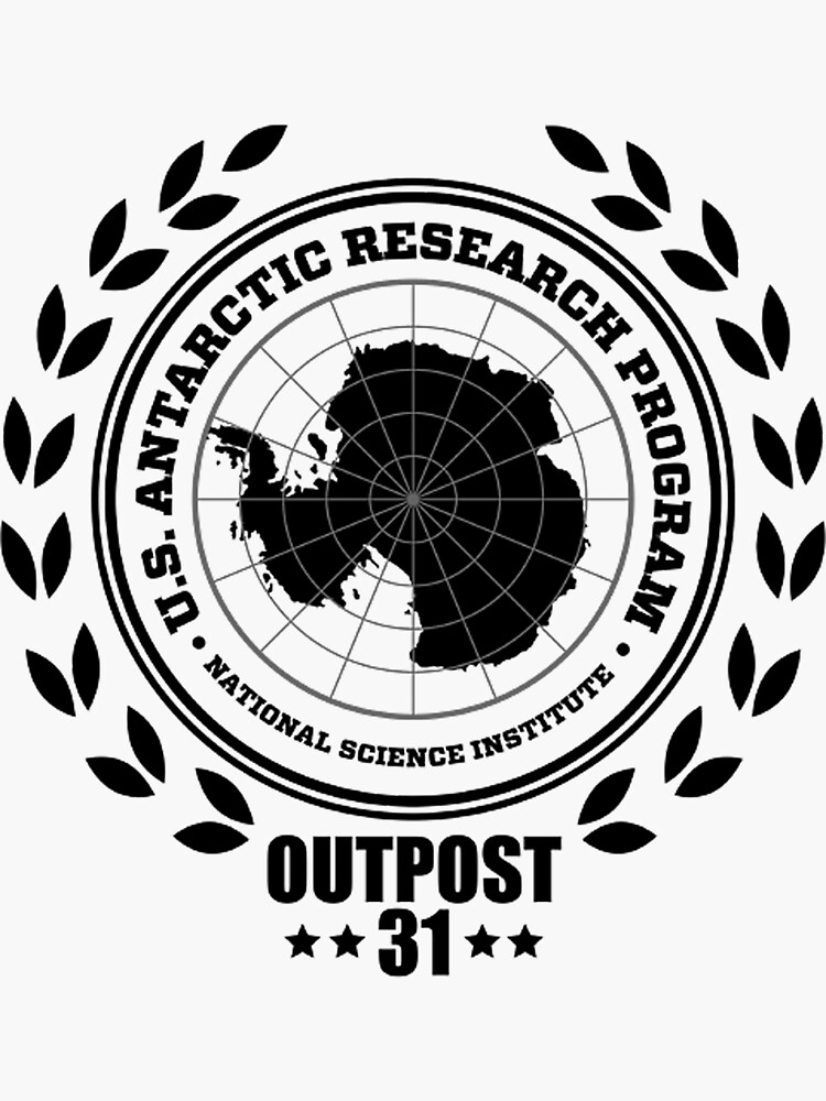 "outpost 31 us antarctica research black" Sticker for Sale by ...