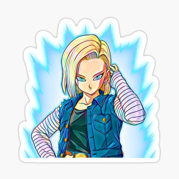 "Train Insaiyan Android 18" Sticker for Sale by wickeddesigns1 | Redbubble