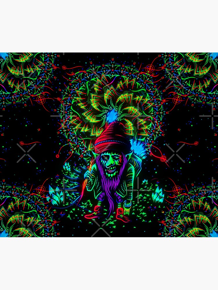 "Trippy blacklight Poster Psychedelic Art Mushroom" Sticker by ...