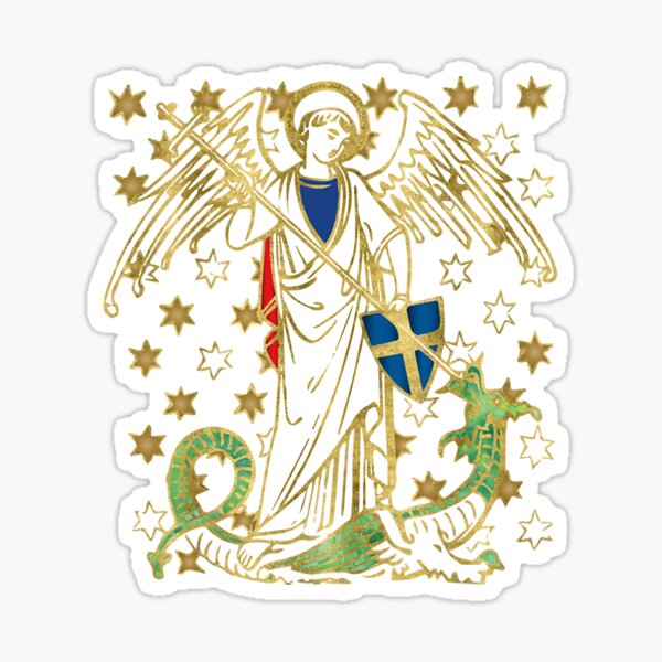 "St Michael the Archangel Icon Dragon Catholic Angel Vintage" Sticker ...