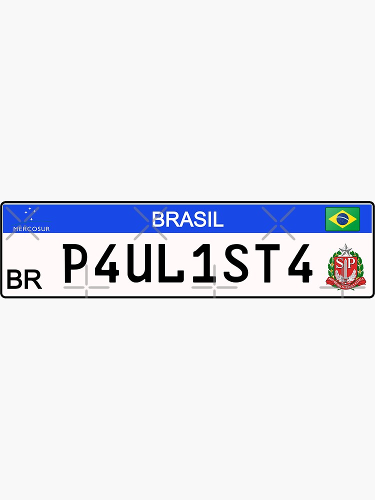 "Sao paulo Mercosur Brazil car plate" Sticker for Sale by HAKVS | Redbubble