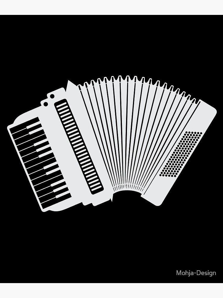 Lámina artística «Acordeón - blanco, silueta, contorno» de Mohja-Design ...