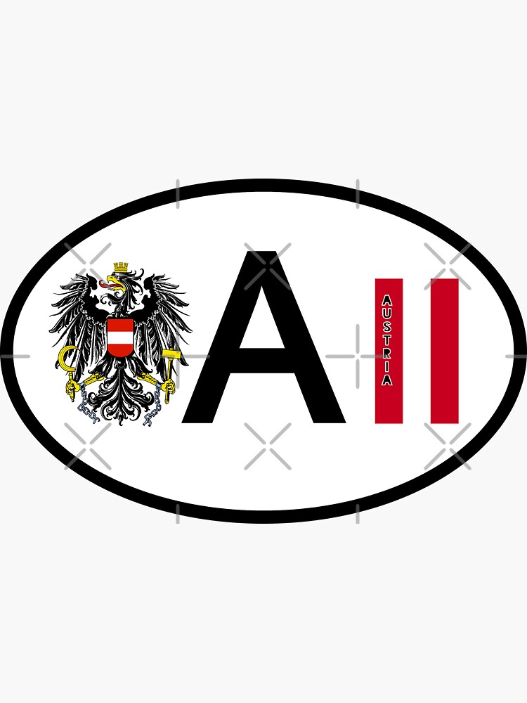 "Country code vehicle registration Austria" Sticker for Sale by HAKVS ...