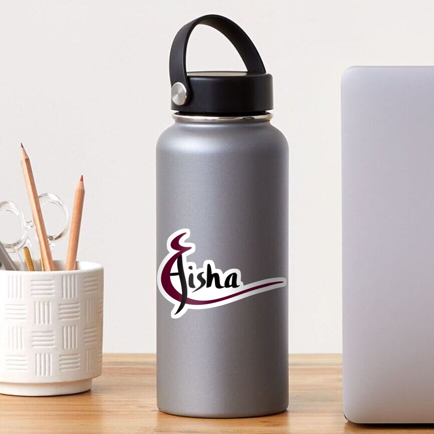 "Aisha English Arabic Calligraphy" Sticker for Sale by asma-22 | Redbubble