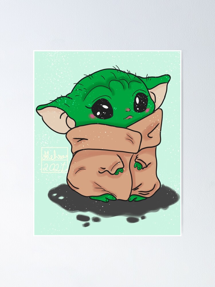 "cute green alien baby" Poster by drawwipppancake | Redbubble