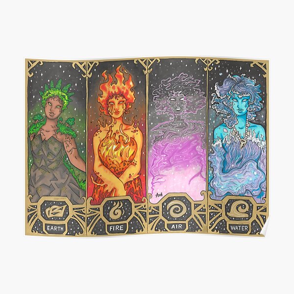 "The Four Elements" Poster for Sale by NikaArte | Redbubble