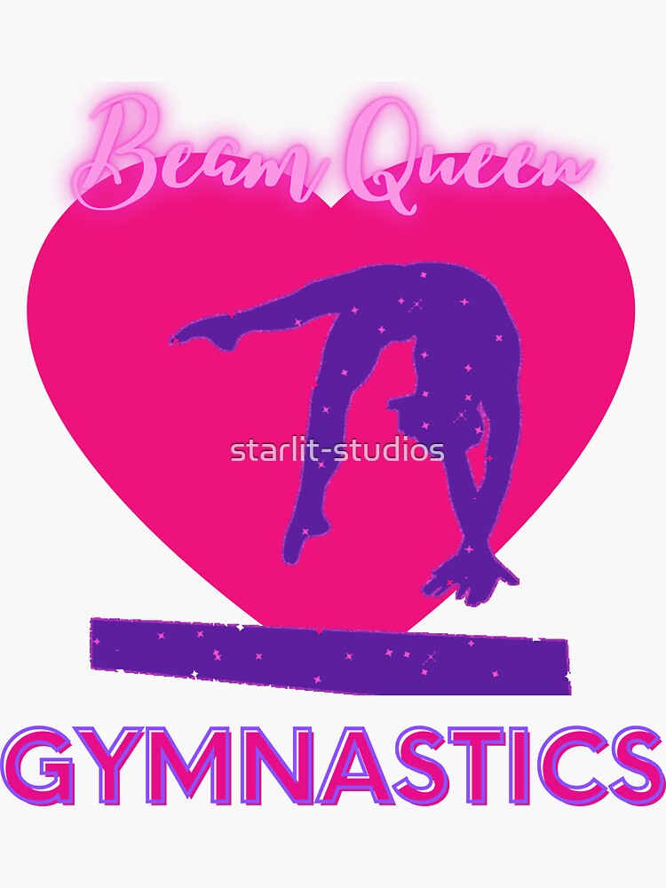 "Beam Queen Gymnastics" Sticker for Sale by starlit-studios | Redbubble
