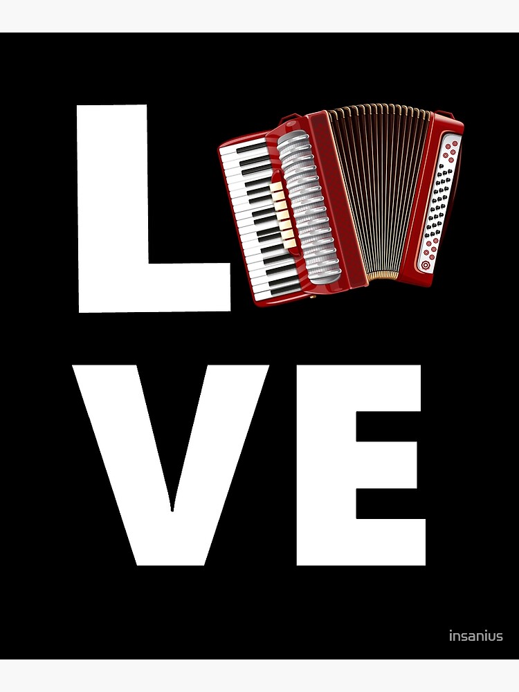 Lámina montada «Acordeones, Amante del Acordeón, Acordeón Mamá ...