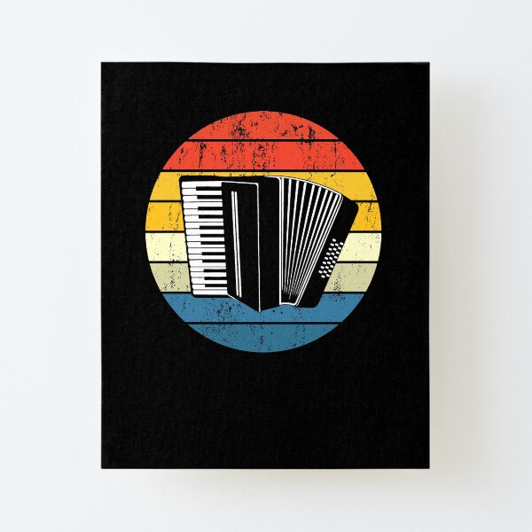 Lámina montada «Acordeones Vintage, Atardecer De Acordeón Retro ...