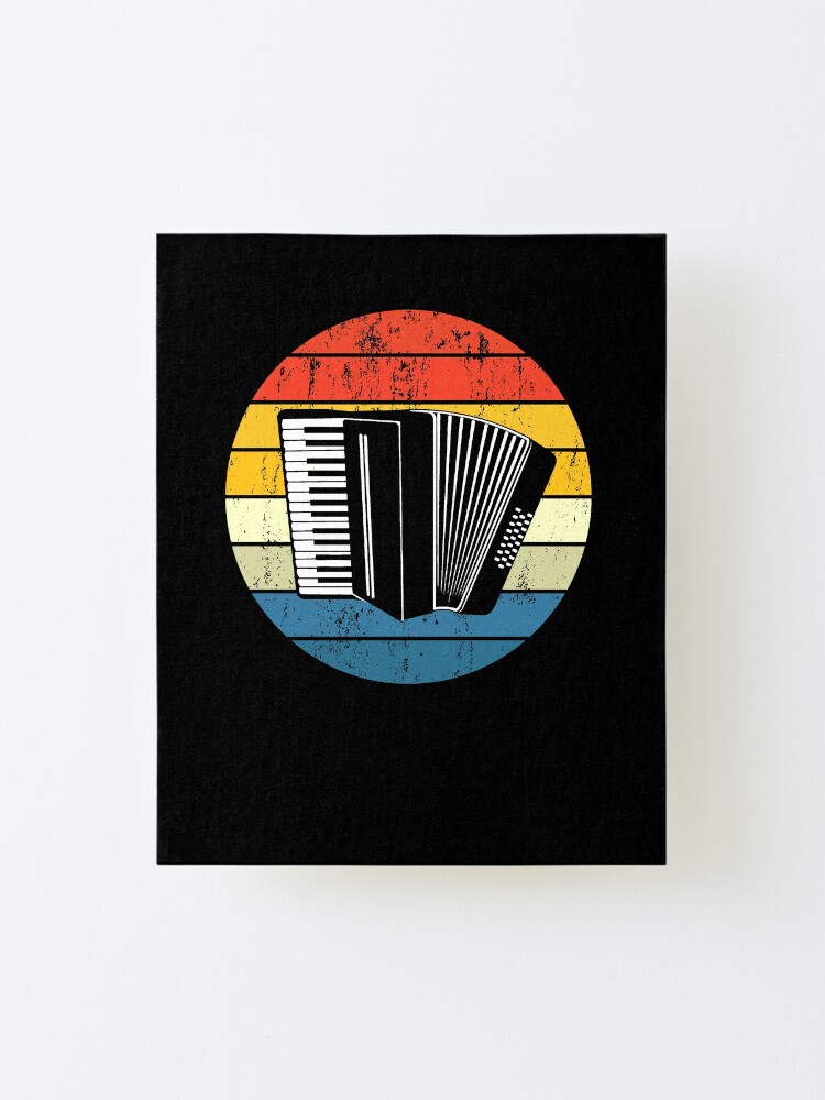 Lámina montada «Acordeones Vintage, Atardecer De Acordeón Retro ...