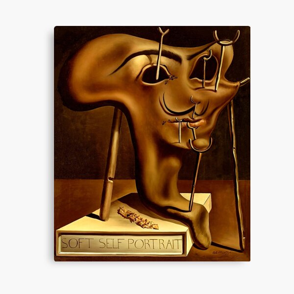 "Soft Self-Portrait with Fried Bacon by Salvador Dali " Canvas Print ...