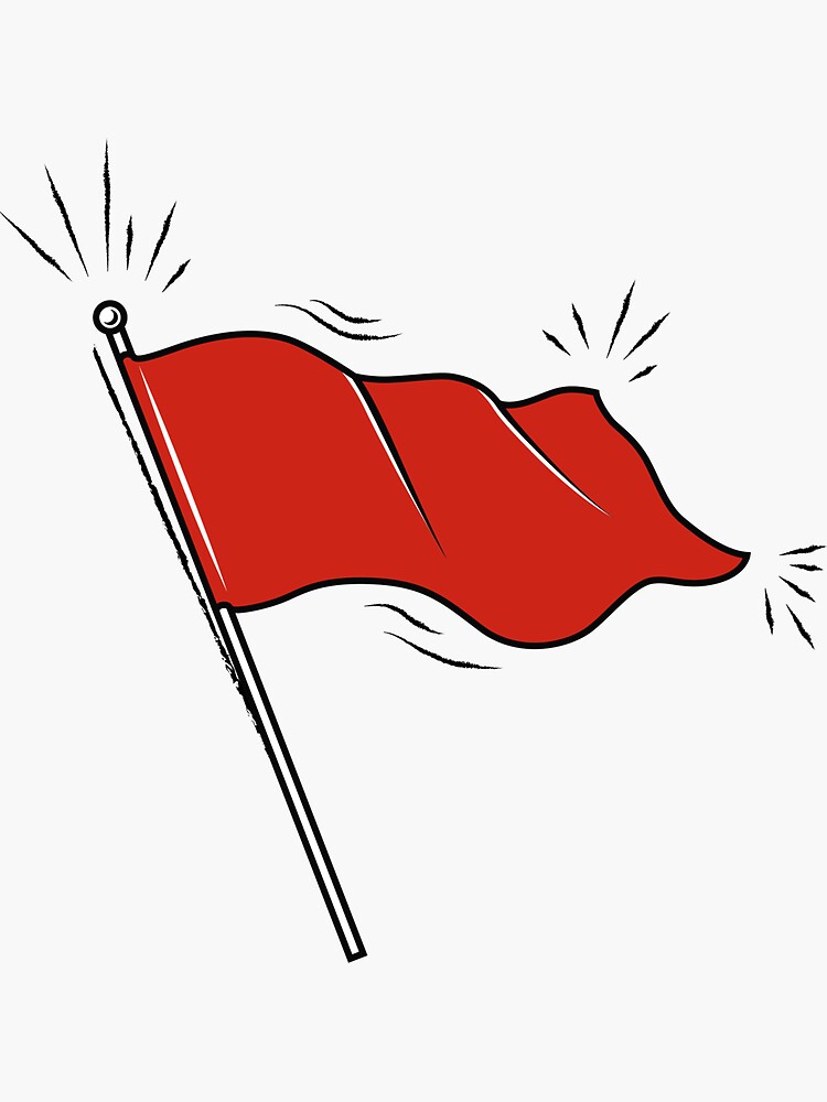 "WARNING: Multiple Red Flags" Sticker by ScottyWalters | Redbubble