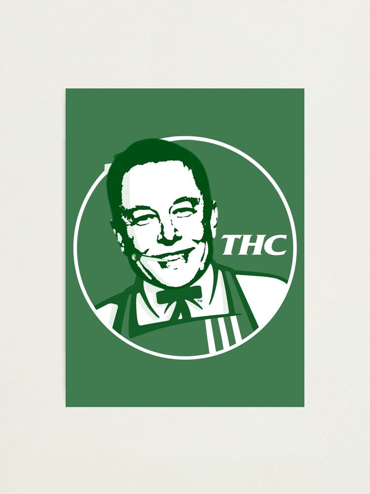 "Funny Elon Musk Weed THC KFC Logo" Photographic Print by Brookerino ...