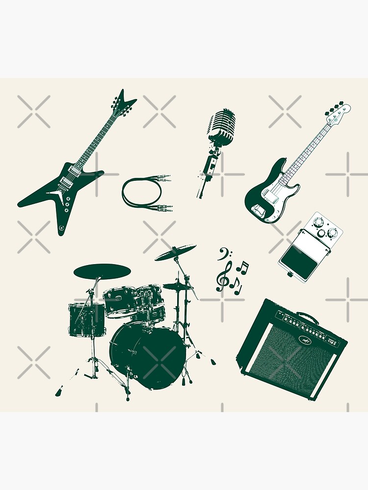 "Rock Music Instruments Pack" Poster for Sale by franktact | Redbubble