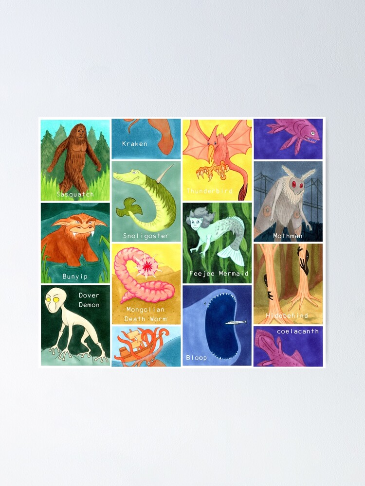 "Creepy Cute Cryptids" Poster for Sale by TursiArt | Redbubble