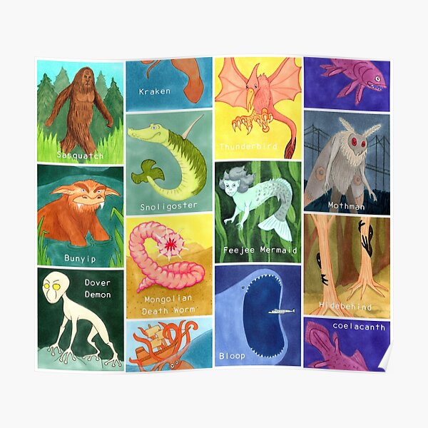 "Creepy Cute Cryptids" Poster for Sale by TursiArt | Redbubble