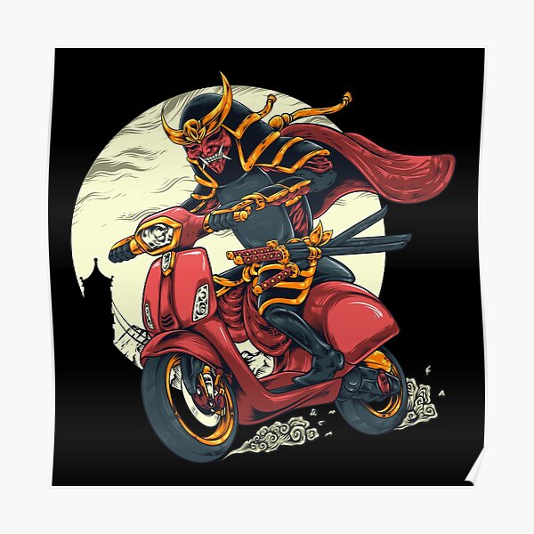 "Samurai on Scooter" Poster by SportsT-Shirts | Redbubble