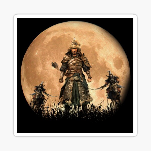 "mongolian warriors " Sticker for Sale by johnnyssandart | Redbubble