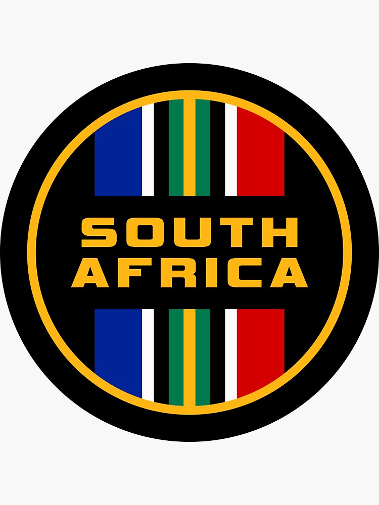 "South Africa Racing Stripes No. 3 Circle" Sticker for Sale by PEK1787 ...