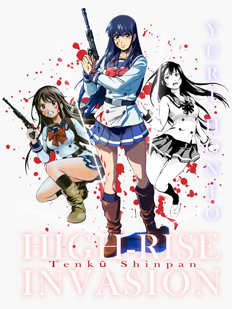 "High Rise Invasion Tenku Shinpan Yuri Honjo Tshirt" Sticker for Sale ...