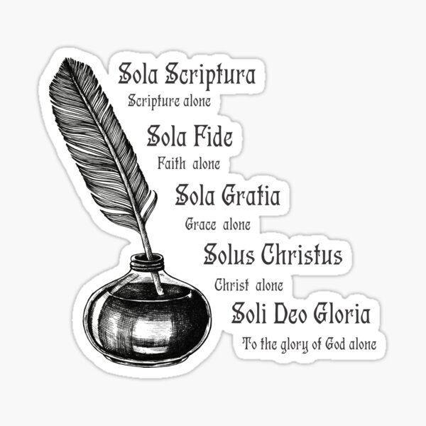 "The Five Solas" Sticker by CCTmerch | Redbubble