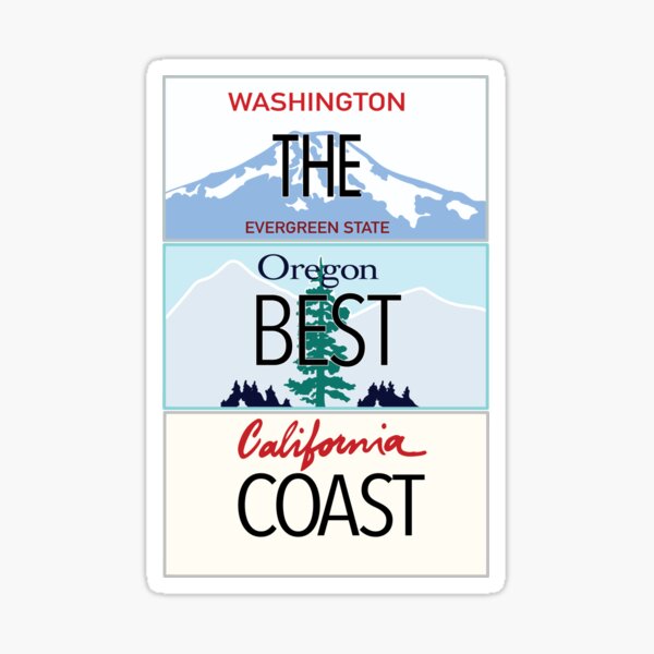 "The Best Coast" Sticker by NickHamiltonArt | Redbubble