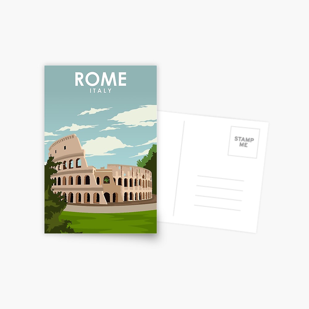"Rome Italy Travel Poster" Postcard for Sale by jornvanhezik | Redbubble